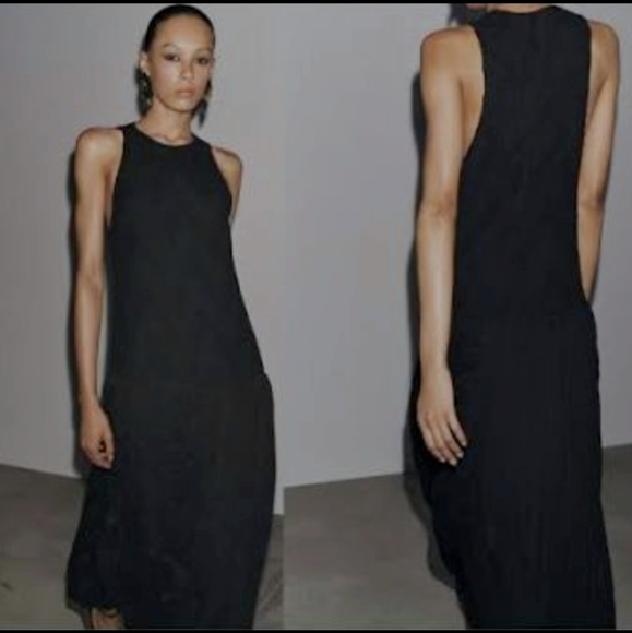 Dresses | Zara Zw Collection Combination Crinkled Dress | Poshmark